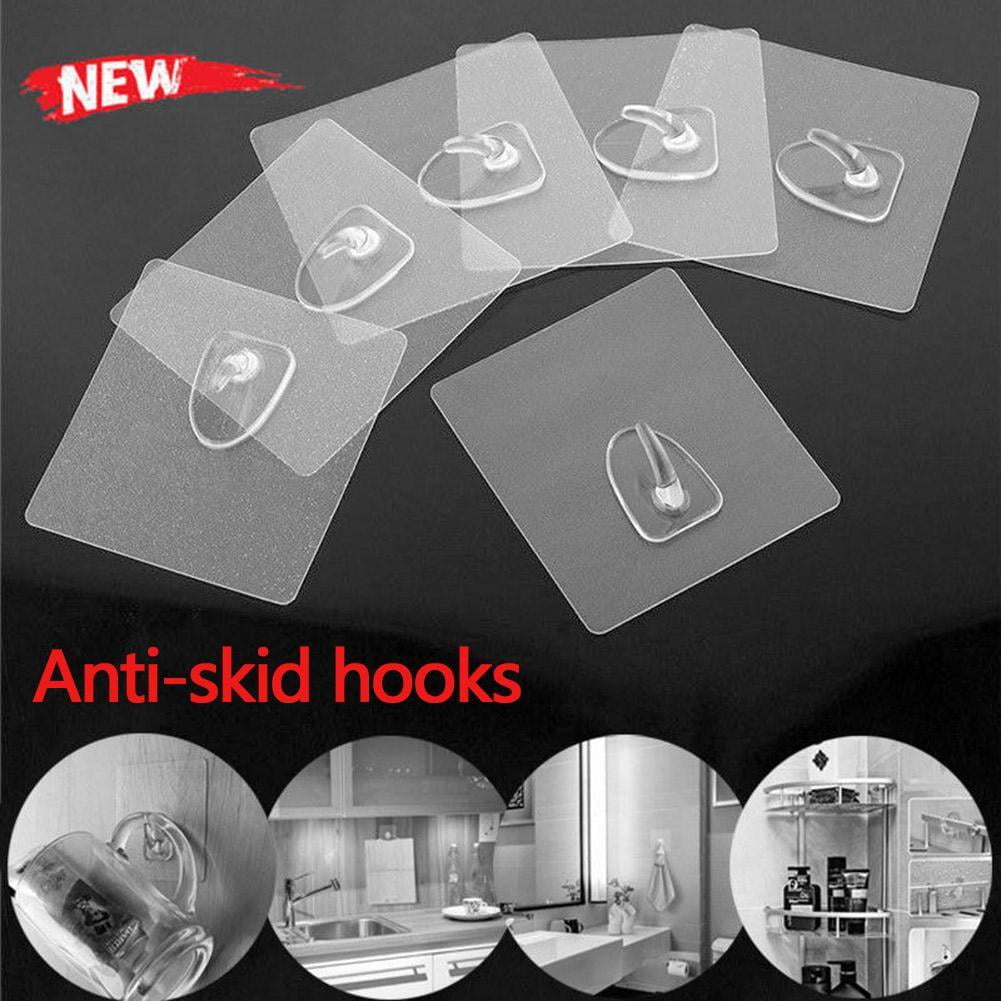 Hatatit Adhesive Hooks Kitchen Wall Hooks- 50 Packs Heavy Duty 6.6lb ...