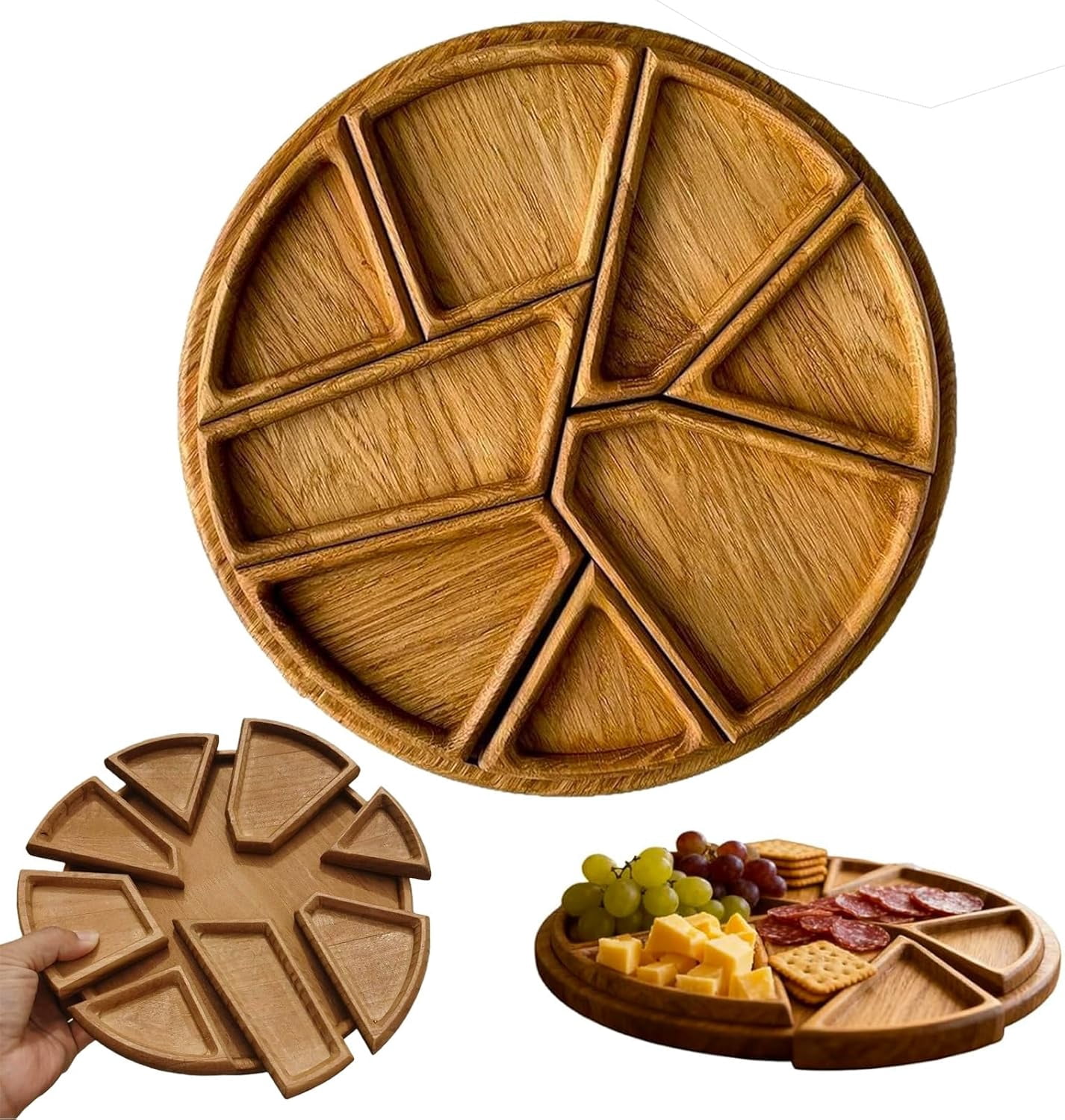 Before Hatched Serving Tray with 8 Removable Compartments – Wooden ...