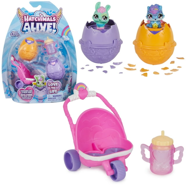 Hatchimals Alive Hatch N' Stroll Playset with Stroller - Walmart.com