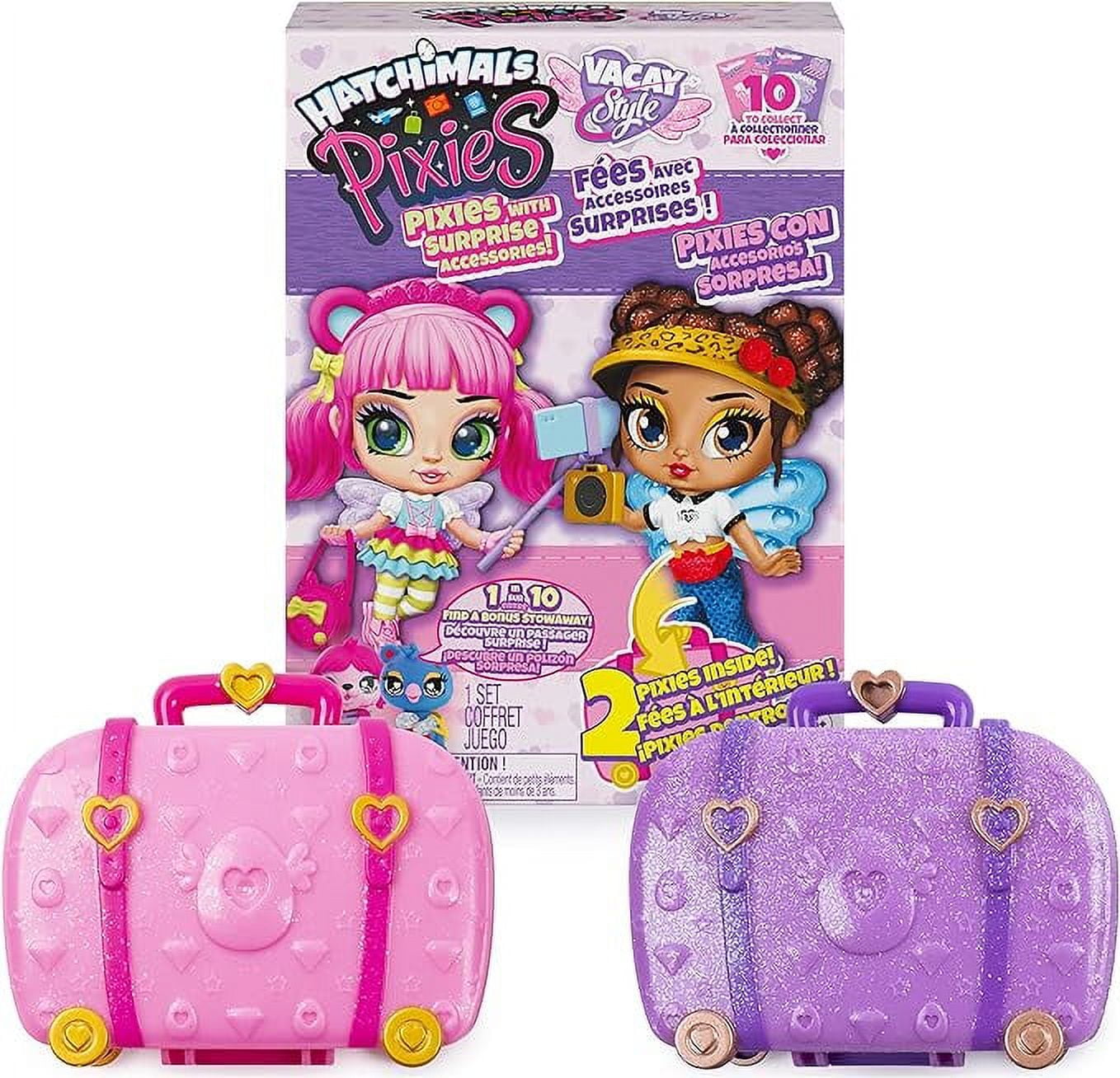 Hatchimals Pixies 2-Pack, Vacay Style 2.5-inch Surprise Collectible Dolls & Accessories (Styles ...