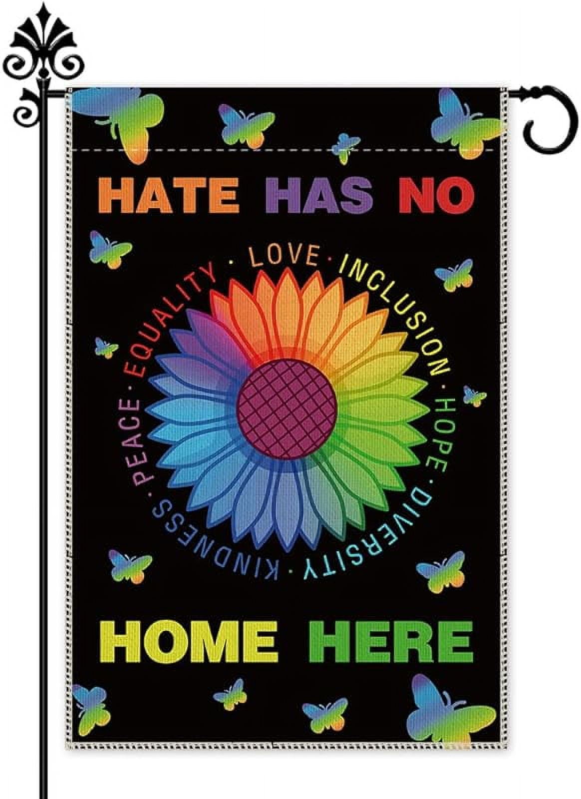 Hate Has No Home Here Garden Flag, Farmhouse Holiday Yard Outdoor ...