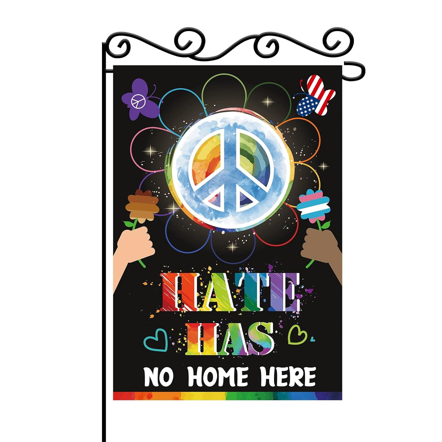Hate Has No Home Here Garden Flag,Human Rights Justice Yard Flag, LGBT ...