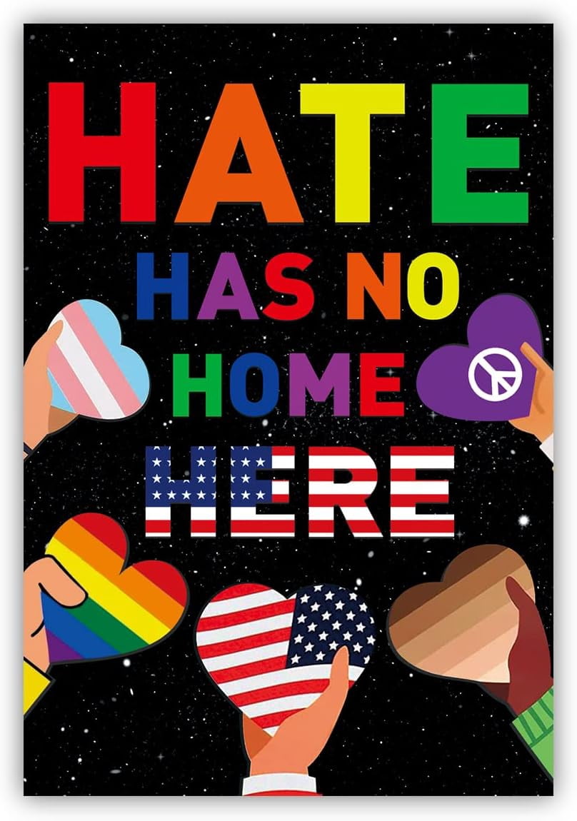 Hate Has No Home Here Garden Yard Flag, Love is Love Civil Rights LGBT ...
