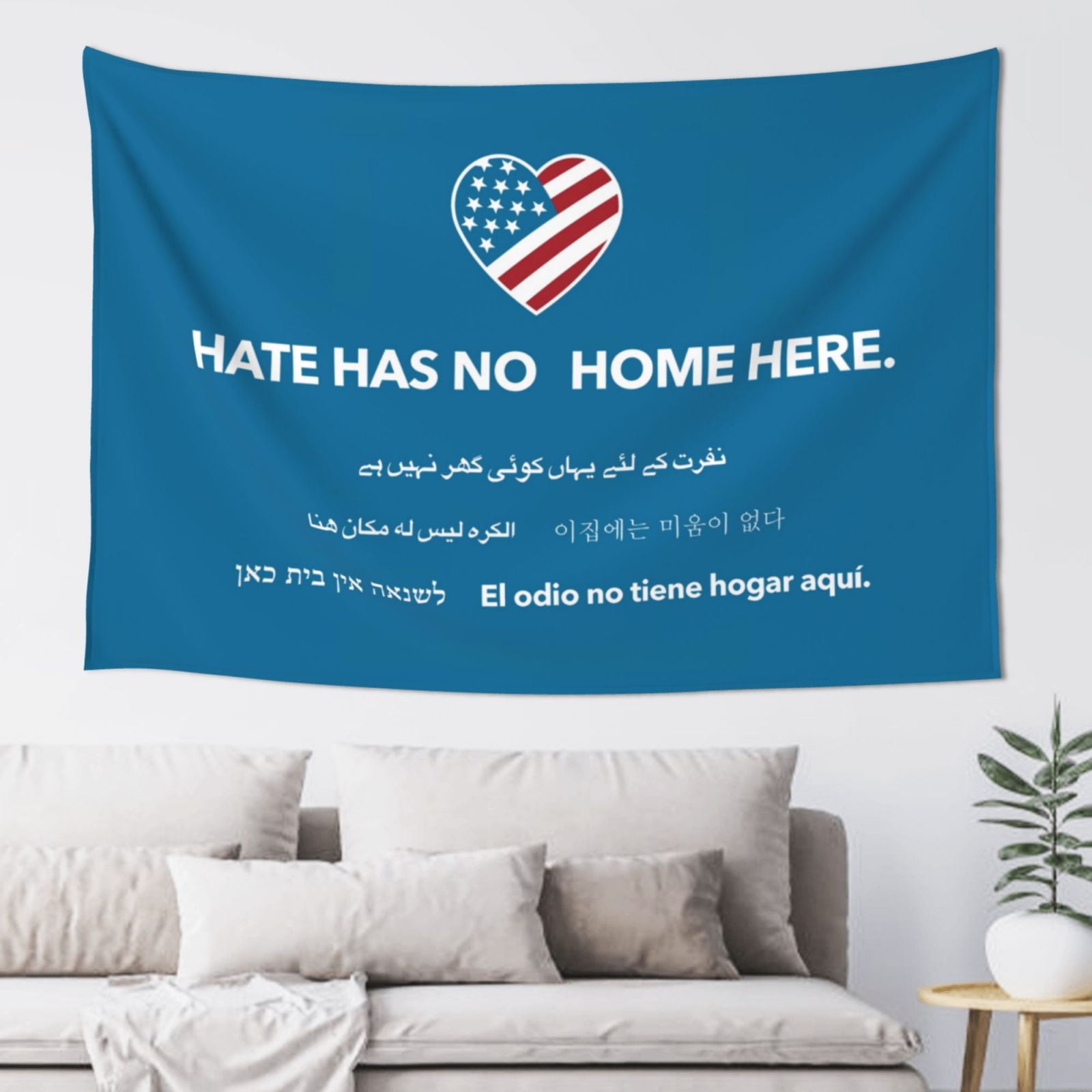 Hate Has No Home Here Tapestry 60"X40" Interesting Commemorative ...