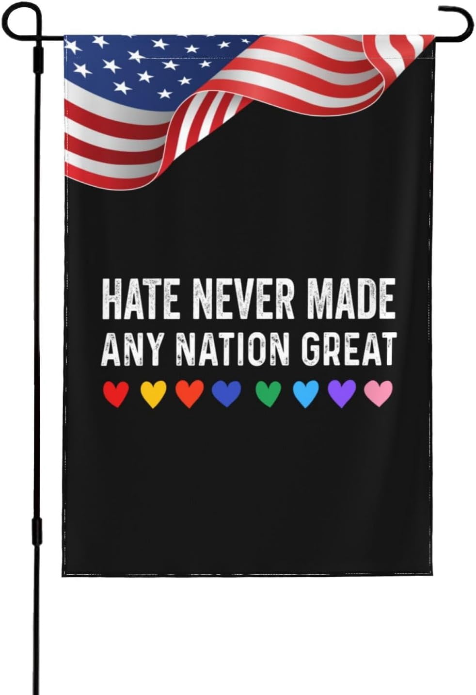 Hate Never Made Any Nation Great Flag Double Side Banner Yard Sign No ...