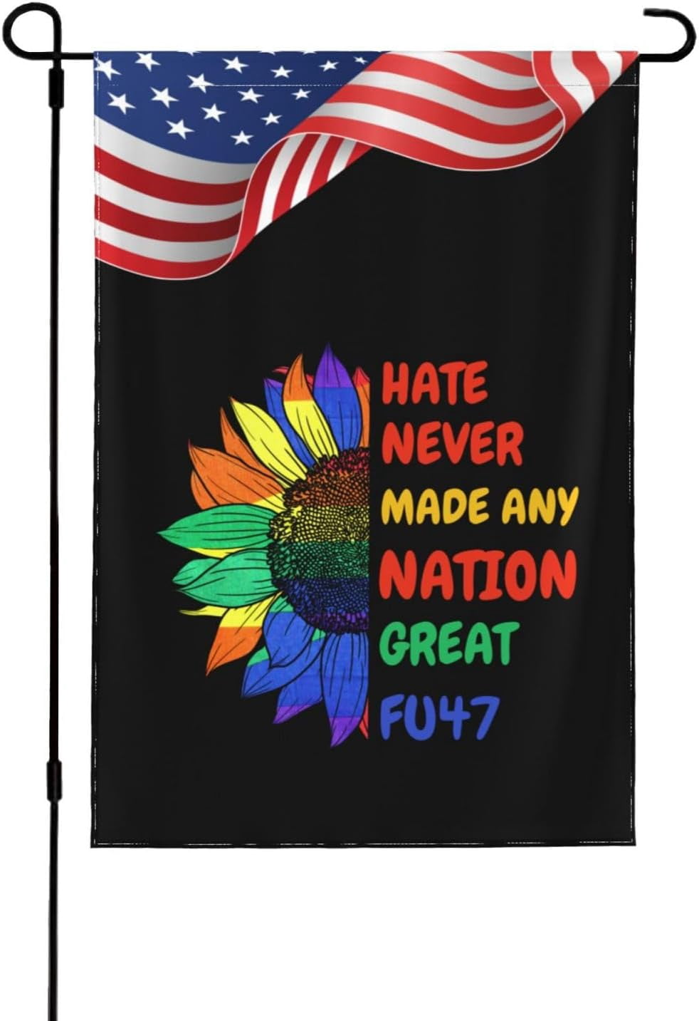 Hate Never Made Any Nation Great Flag Double Side Banner Yard Sign No ...