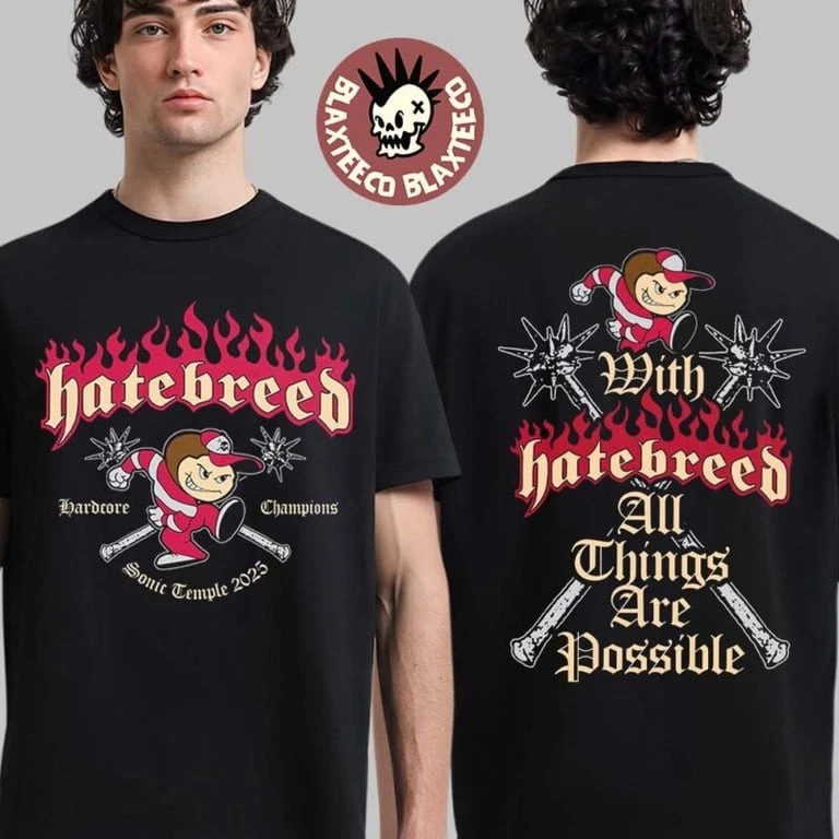 Hatebreed Sonic Temple 2025 Hardcore Tour Two Sided Unisex T-Shirt - Walmart.com