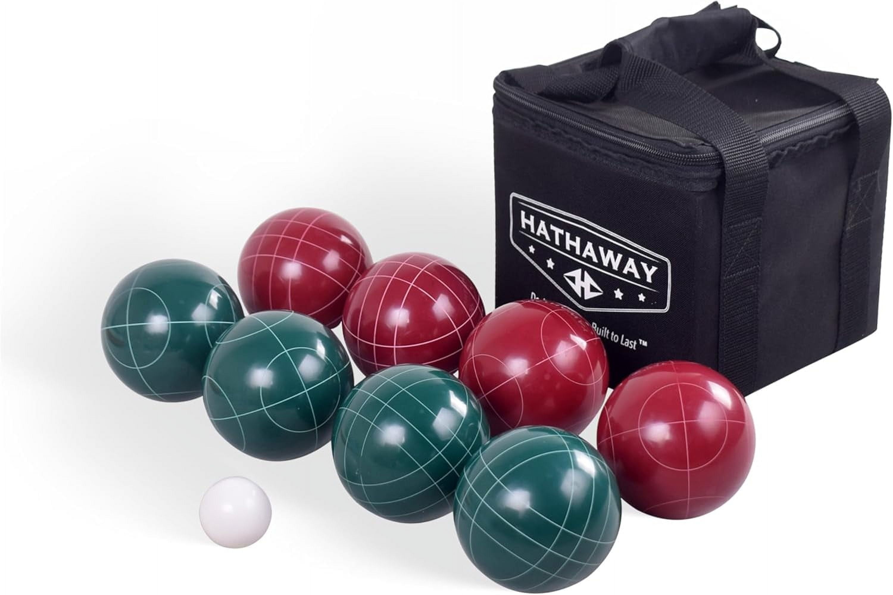 Hathaway Bocce Ball Set - Includes 8 3.5" Resin Bocce Balls, a 1.5 ...
