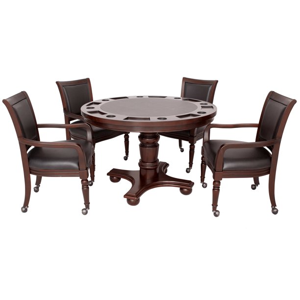 Hathaway Bridgeport 2-in-1 Poker Game Table Set, 48-in W x 30-in H ...