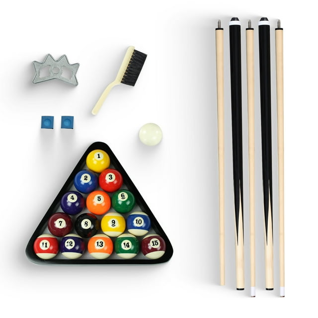 Hathaway Pool Table Billiard Accessory Kit with Cues, Rack, Chalk ...