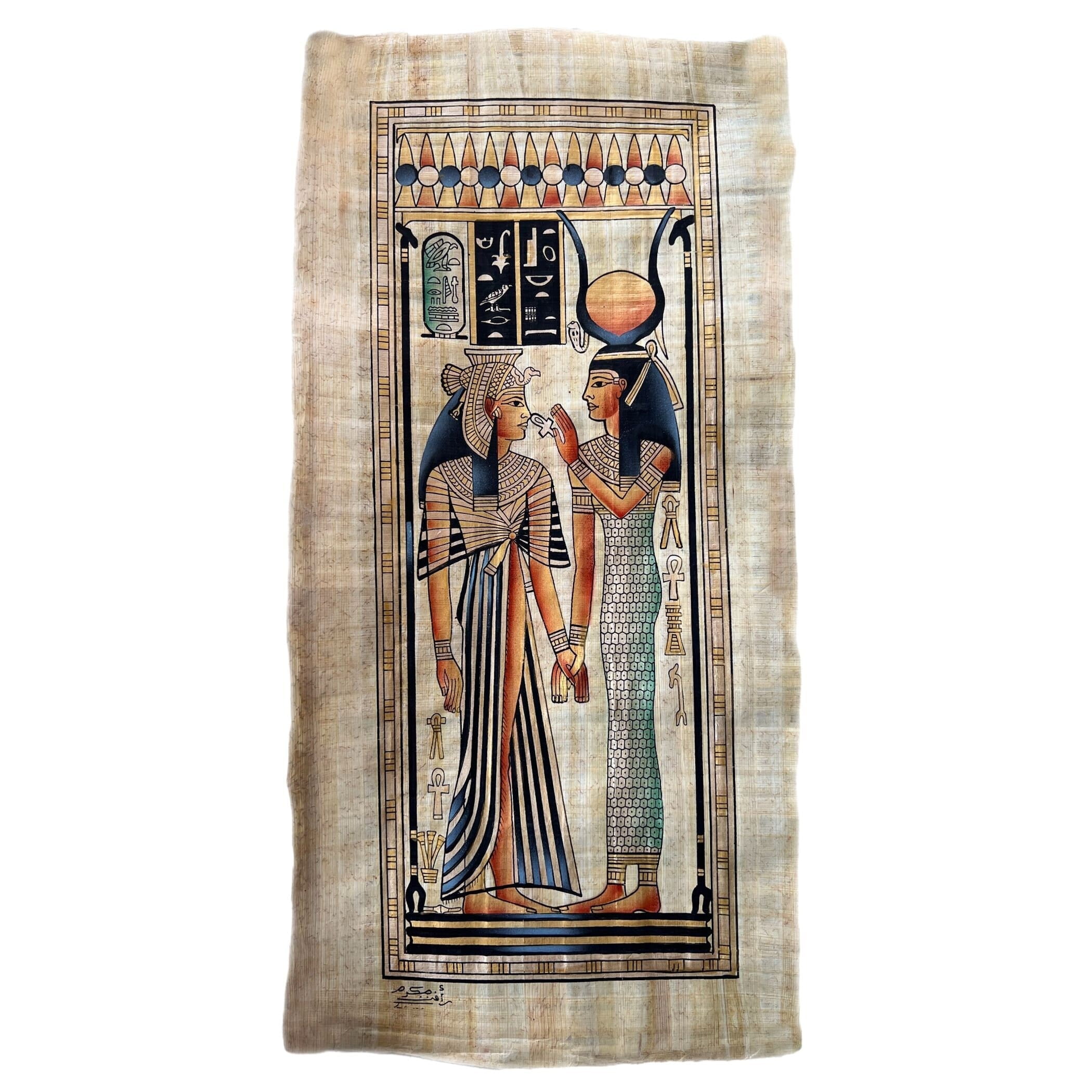 Hathor and King Tut Portrait, Room Decor Painting, Ancient Egyptian ...
