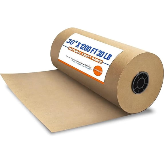 Hathoro Natural Brown Kraft Paper Roll, 36 inch x 1200 ft Large ...