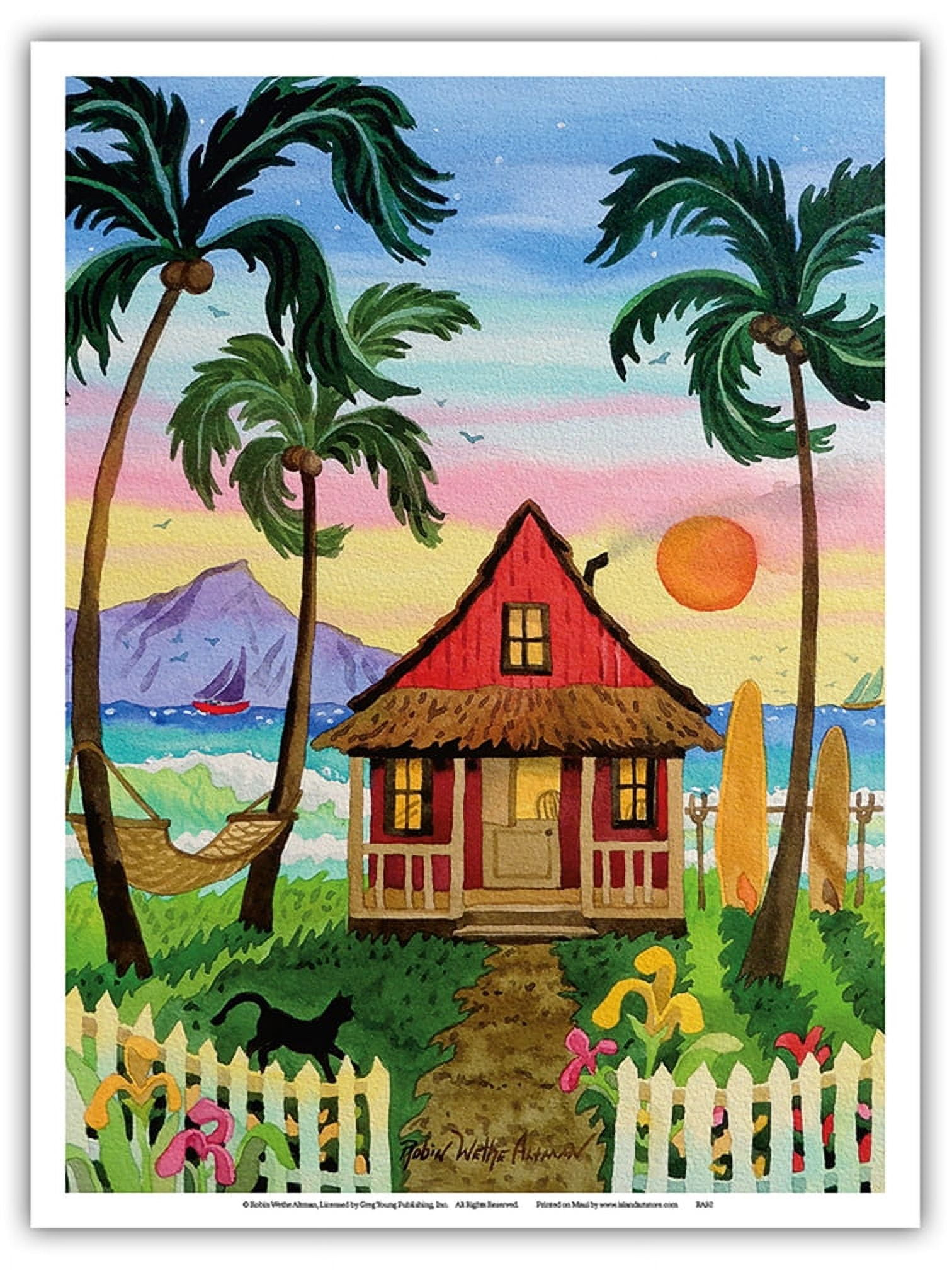 Hati's Red Hut - Tropical Beach Hut - Hawaii - Hawaiian Islands Sunset ...