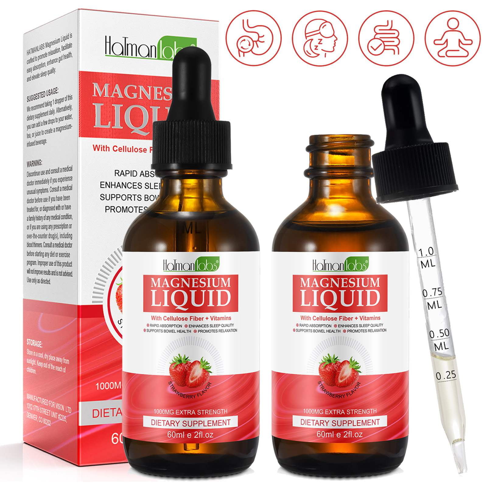 Hatmanlabs Magnesium Liquid, Highly Absorbable Magnesium Liquid ...