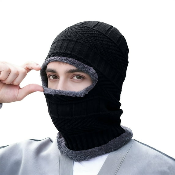 Hats Bomber Hat Cold Weather Ski For Men Winter Scarf Neck Warmer Hood ...