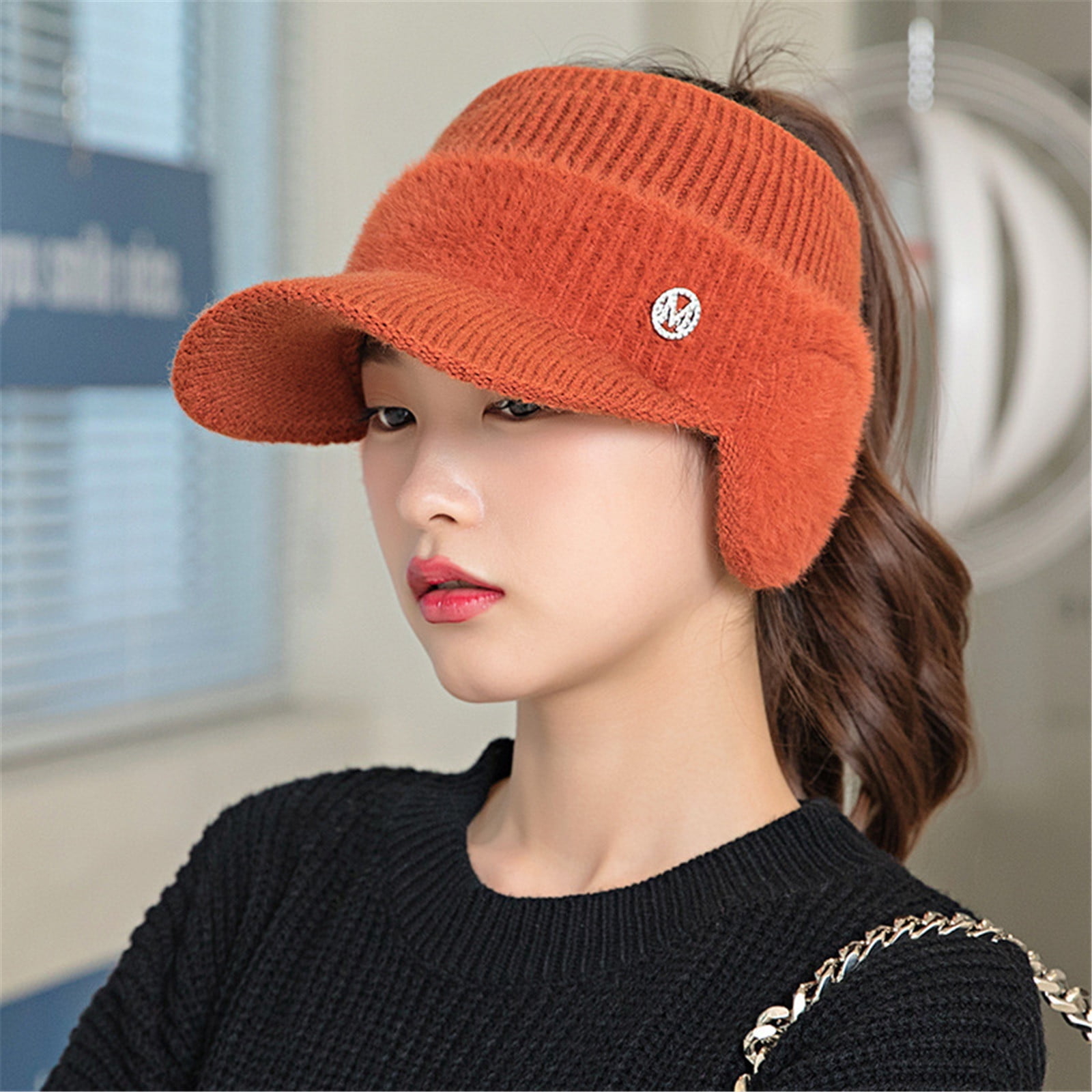 Hats&Caps HIMIWAY Sleek head covering Women's Fashion Ear Guard Knit ...