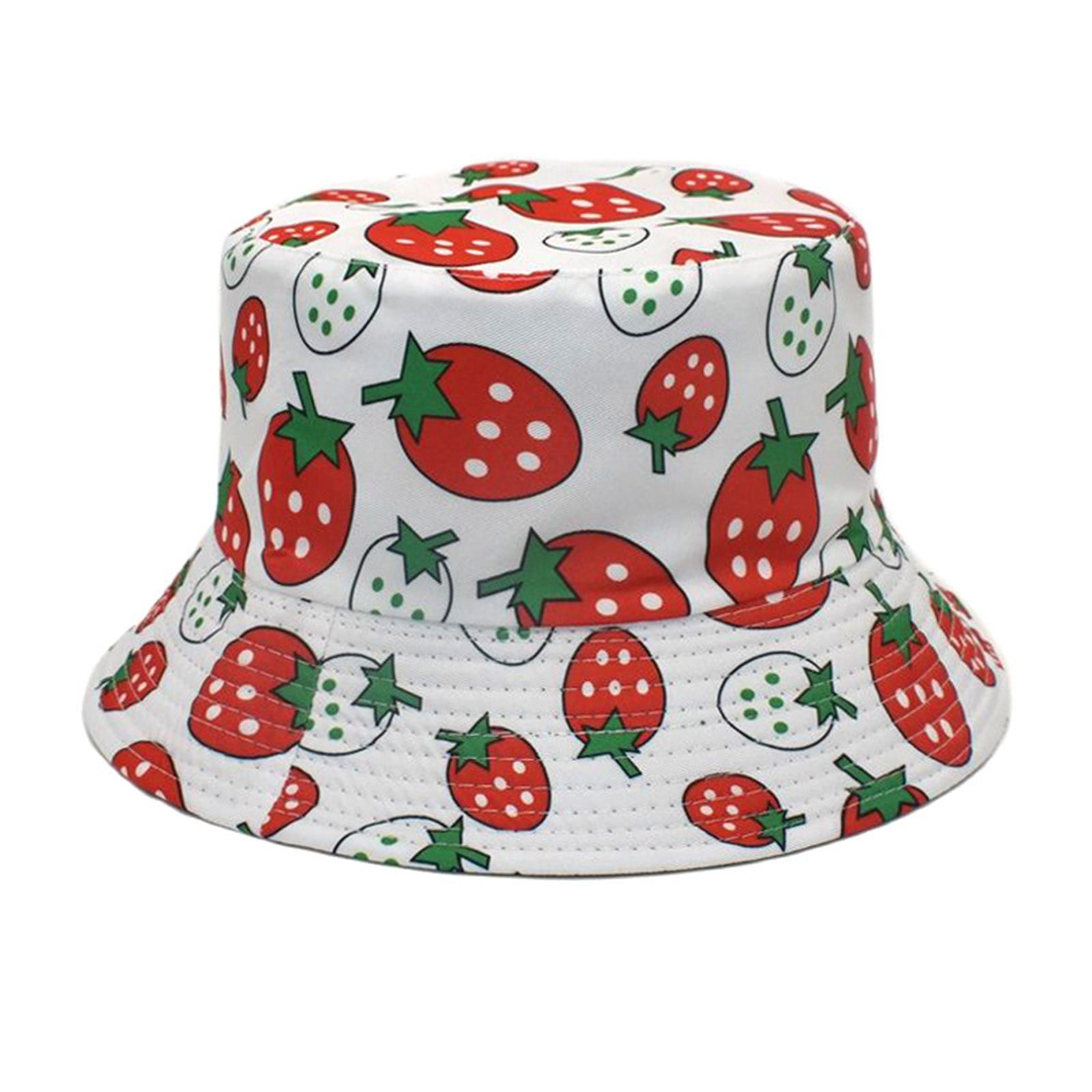 Hats For Womens Bucket Strawberry Print Fisherman Wear Caps Unisex ...