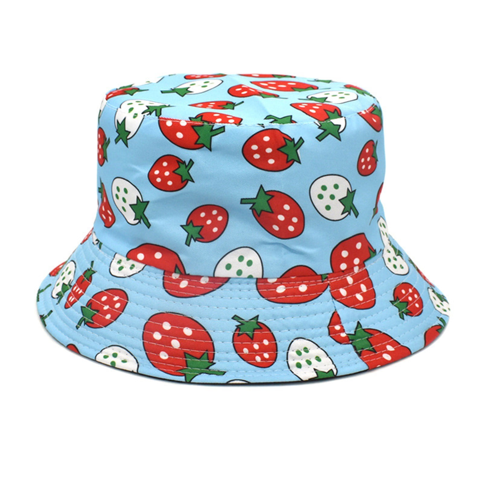 Hats For Womens Bucket Strawberry Print Fisherman Wear Caps Unisex ...