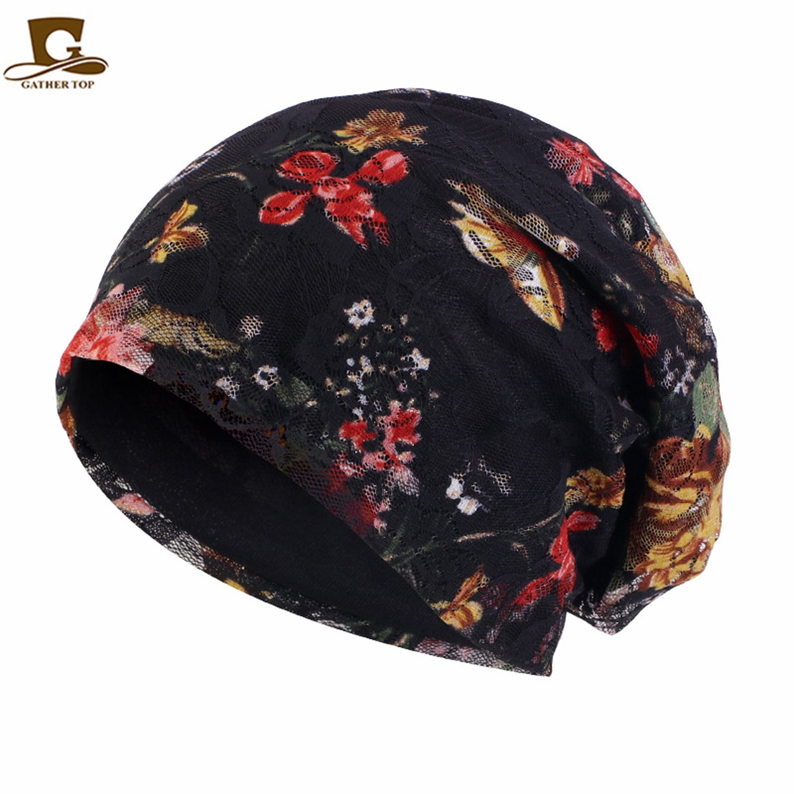 Hats For Womens Foldable Cooling Mesh Handmade Floral Lace Print Cotton ...