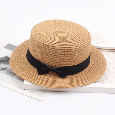 Straw Bonnet Womens Foldable Straw Sun Wide Brim Beach Straw Hat,Black ...