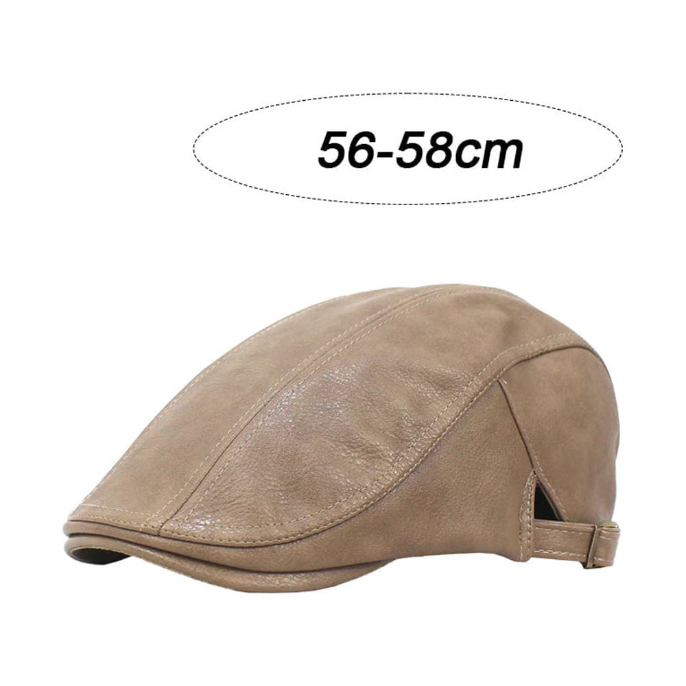 Hats for Men Leather Ivy Flat Cap Gatsby Driving Cabbie Hat1.Classic ...
