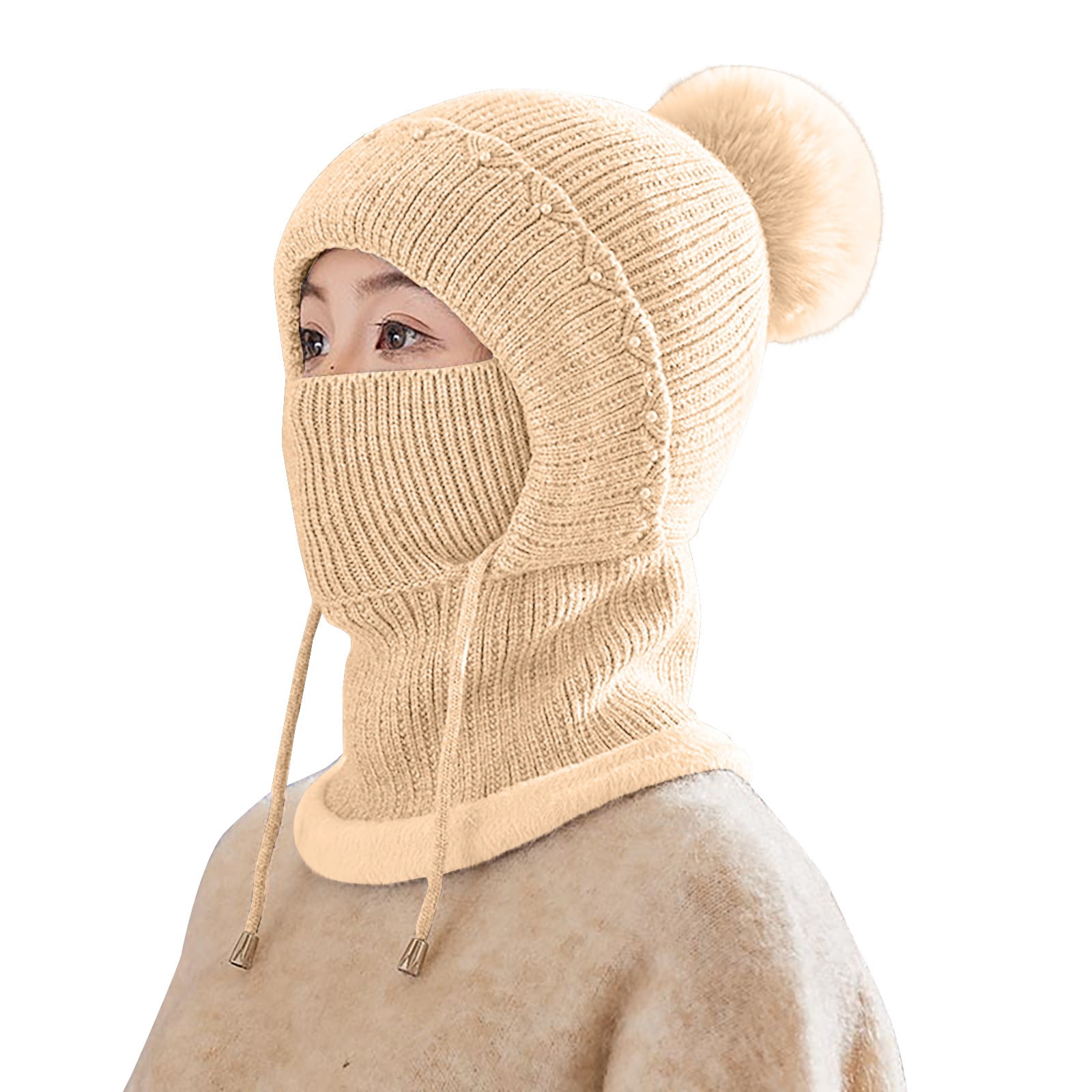 Hats for Women Beanie Hat With Scarf for – Winter Hoodie Ear Nose ...