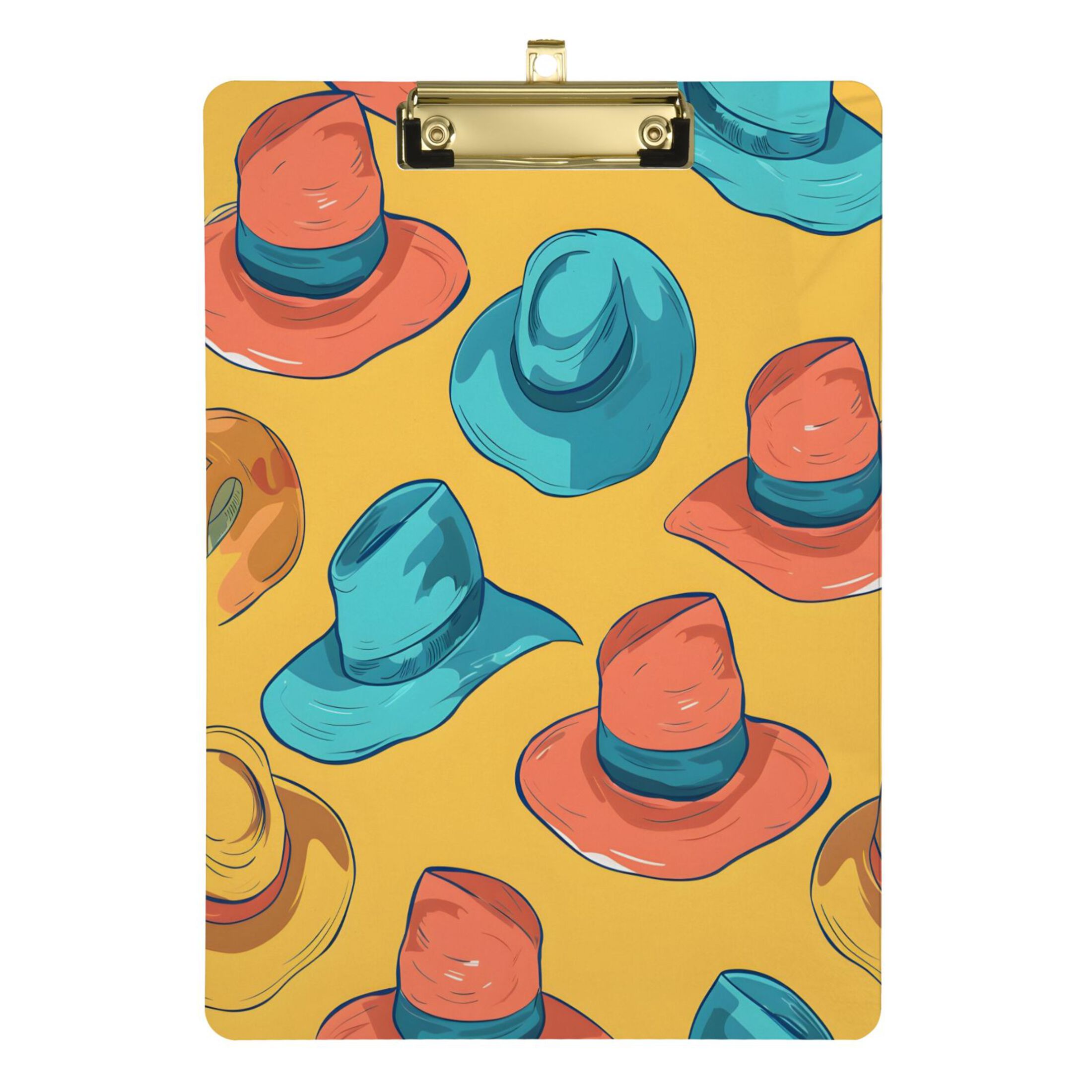 Hats on Yellow Acrylic Clipboards A4 Standard Letter Size Clipboard 12. ...