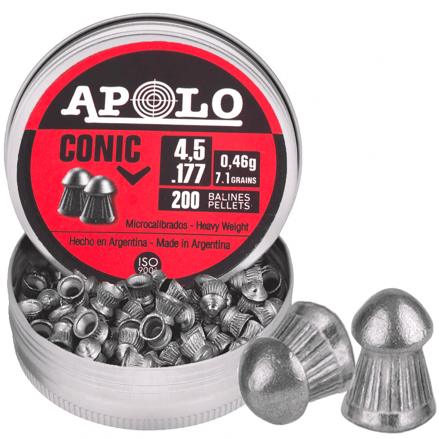 Apolo Airgun Pellets .177 caliber Conic Domed 4.5mm 7.1gr - 200 Pack ...