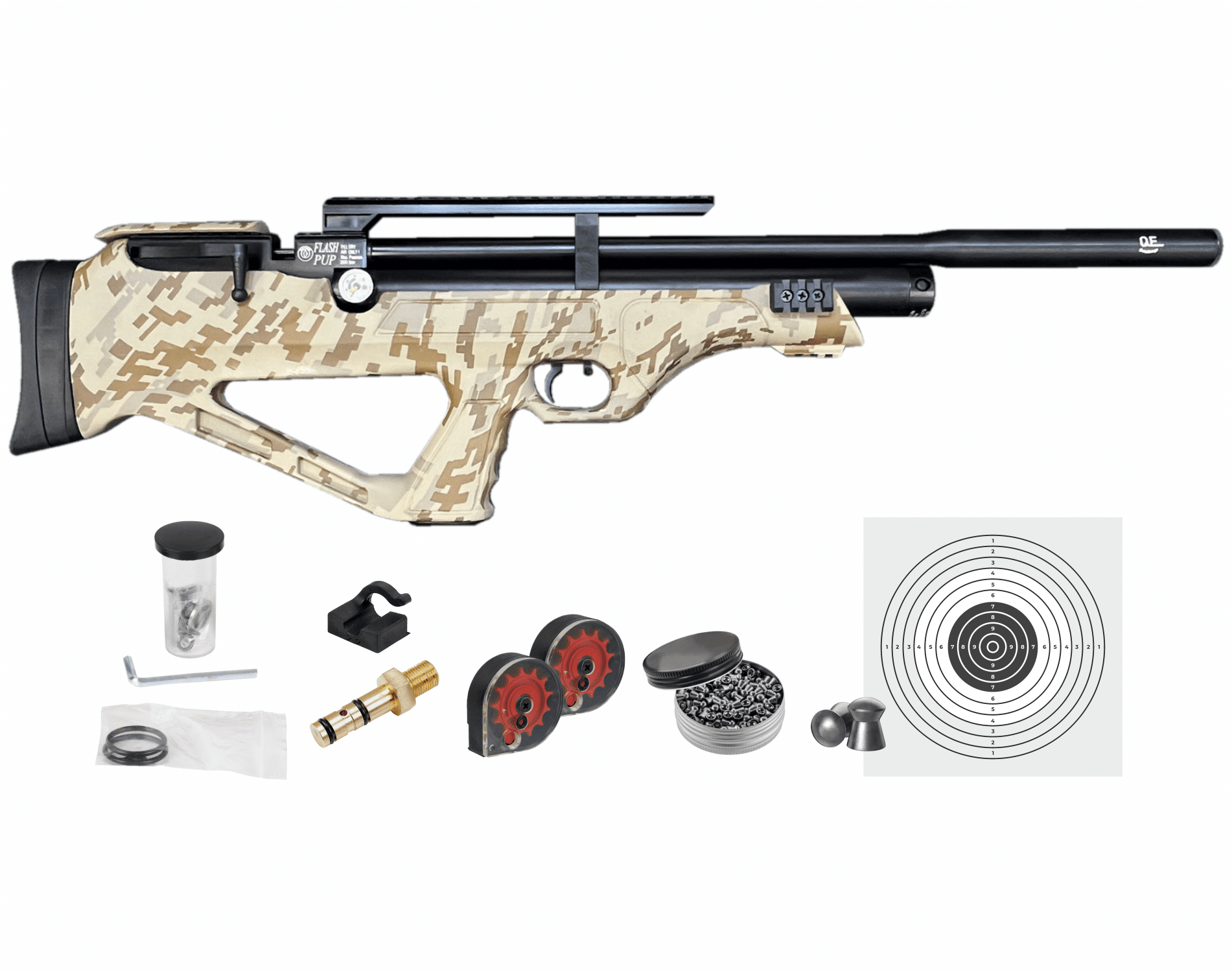 Hatsan FlashPup QE Limited Edition .25 Cal 900 FPS 40 FPE PCP Digital ...