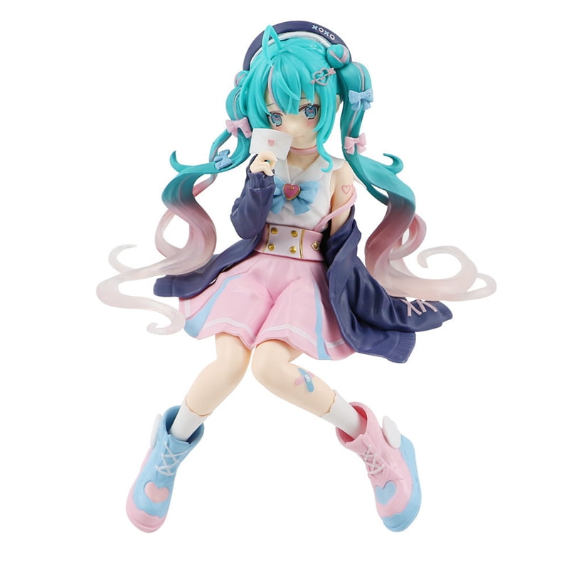 Hatsune Miku Anime Figure Toys Cute Anime MIKU Sitting Position PVC ...