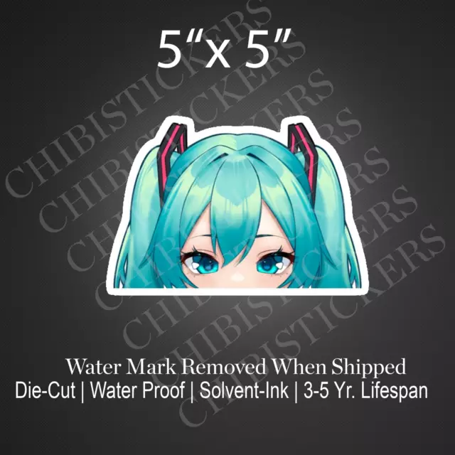 Hatsune Miku Blue Hair Vinyl Sticker Waterproof Decal Anime Girl Kawaii ...