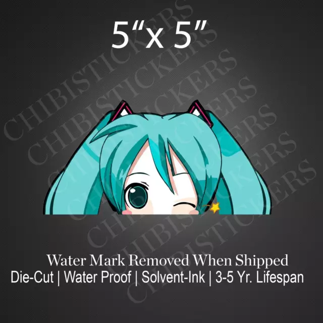 Hatsune Miku Blue Hair Vinyl Sticker Waterproof Decal Anime Girl Kawaii ...