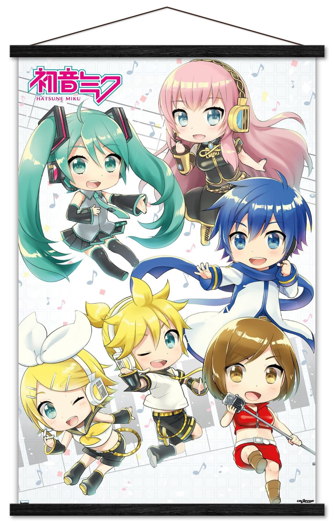 Hatsune Miku - Chibi Wall Poster with Magnetic Frame, 22.375" x 34 ...