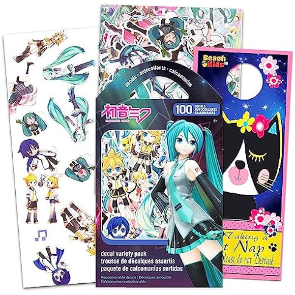 Hatsune Miku Decal Sticker Pack for Kids, Teens, Adults ~ 2 Pc Bundle ...