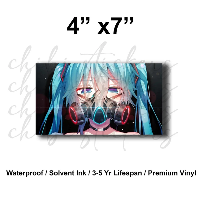 Hatsune Miku Gas Mask Vinyl Sticker Waterproof Decal Anime Girl Phone ...