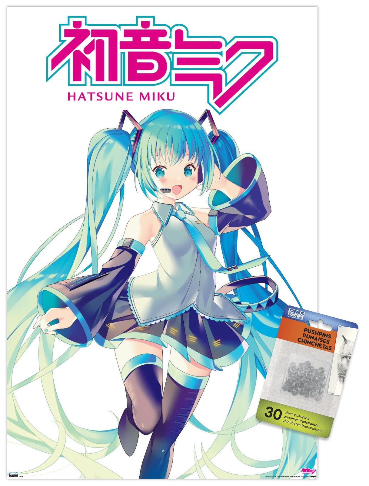 Hatsune Miku - Hatsune Miku Feature Series Wall Poster with Push Pins ...