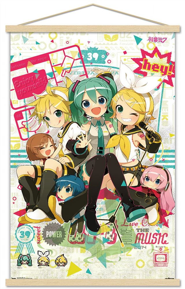 Hatsune Miku - Hey Wall Poster with Magnetic Frame, 22.375" x 34 ...