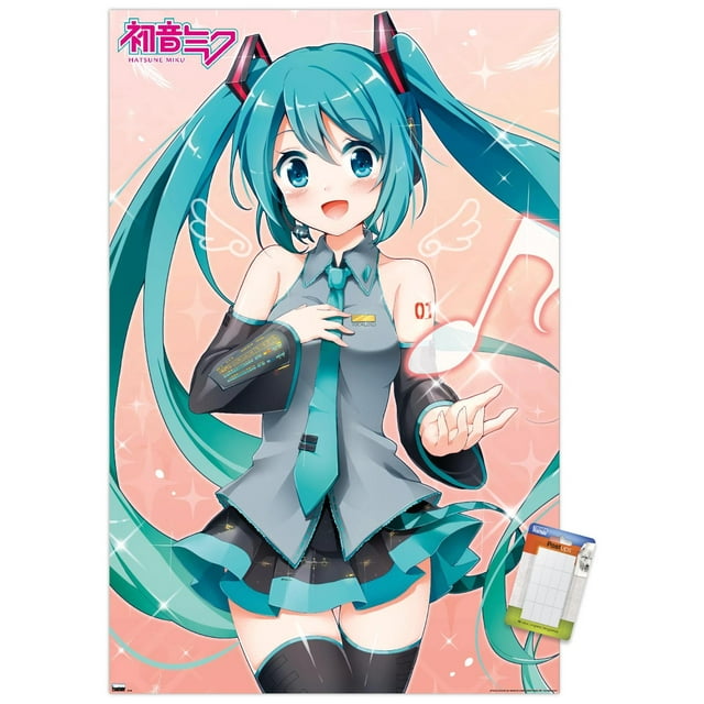 Hatsune Miku - Music Note Wall Poster, 14.725" x 22.375" - Walmart.com