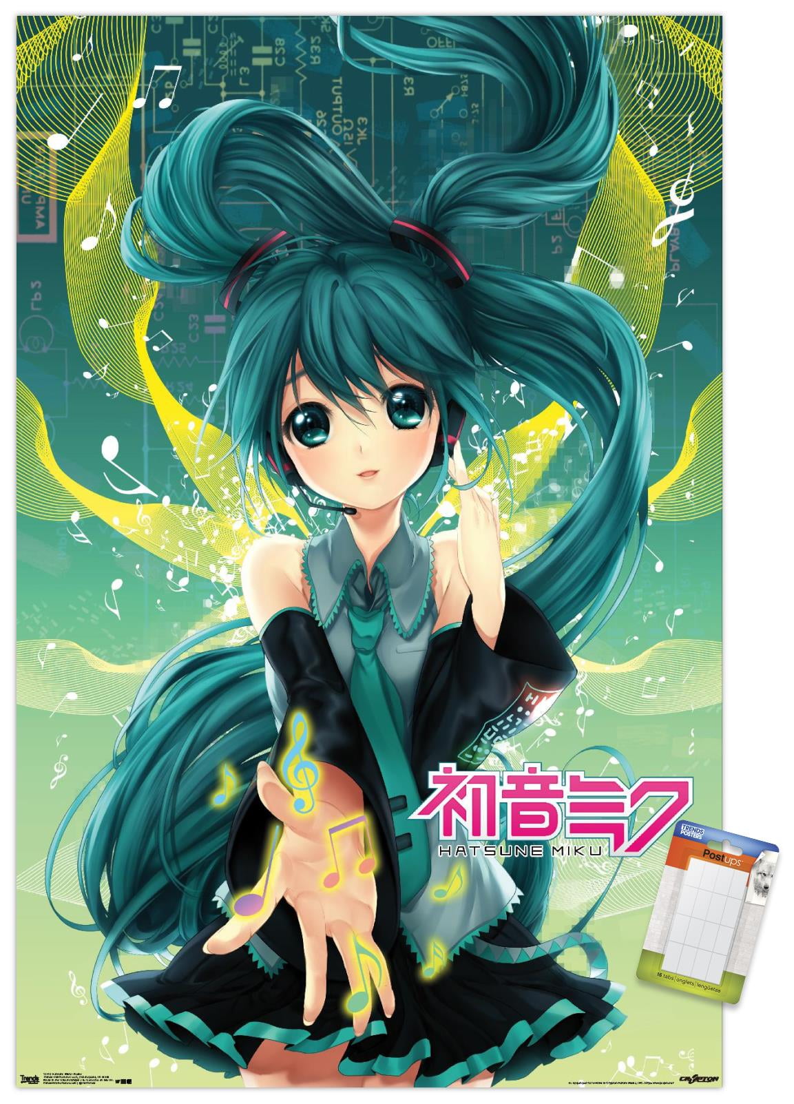 Hatsune Miku - Notes Wall Poster, 14.725" x 22.375" - Walmart.com