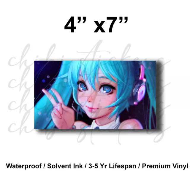 Hatsune Miku Peace Sign Vinyl Decal Sticker Waterproof Decal Anime Girl ...