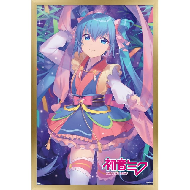 Hatsune Miku - Ribbons Wall Poster, 22.375" x 34" Framed - Walmart.com