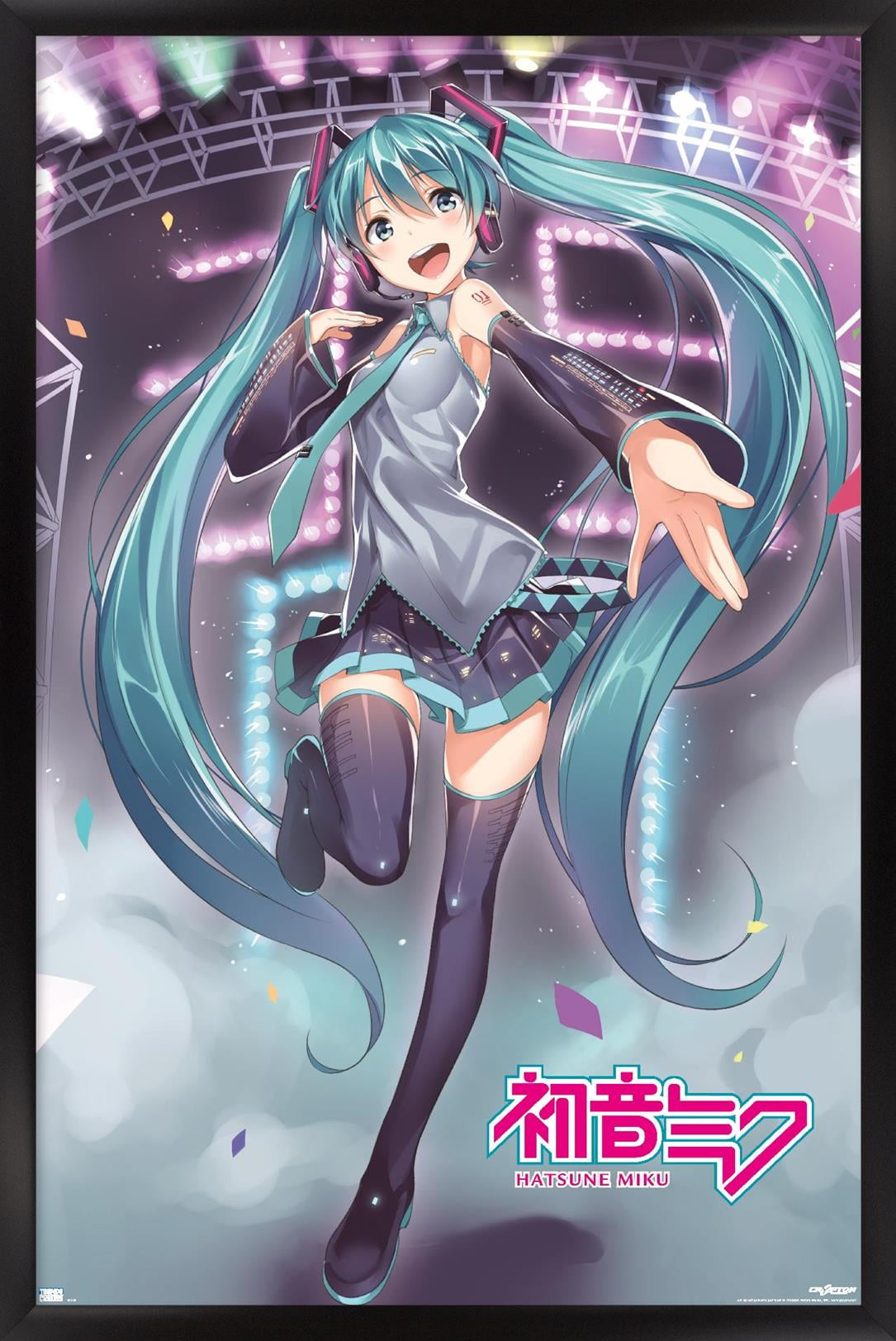 Hatsune Miku - Stage Lights Wall Poster, 14.725" x 22.375" Framed ...