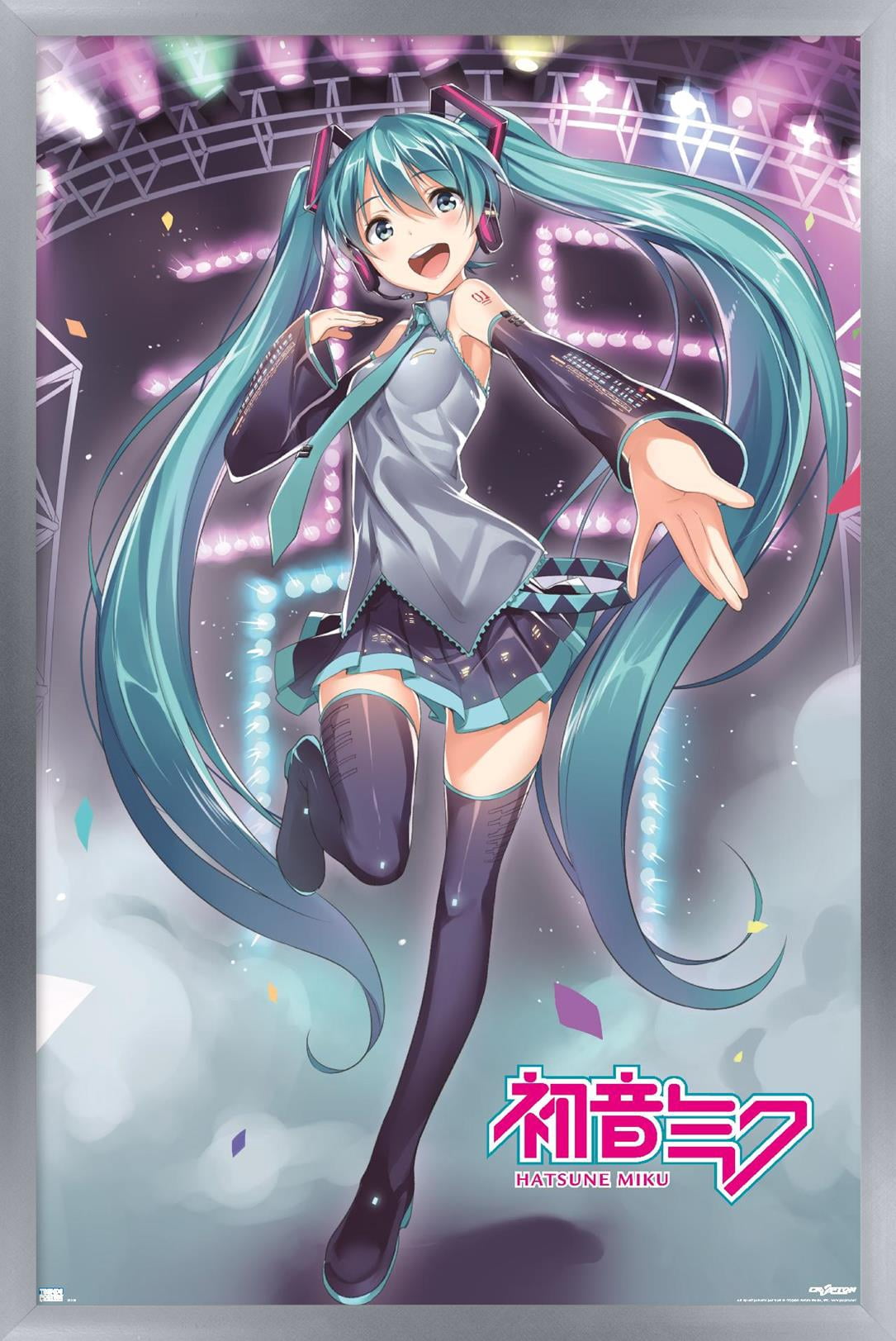 Hatsune Miku - Stage Lights Wall Poster, 22.375" x 34" Framed - Walmart.com