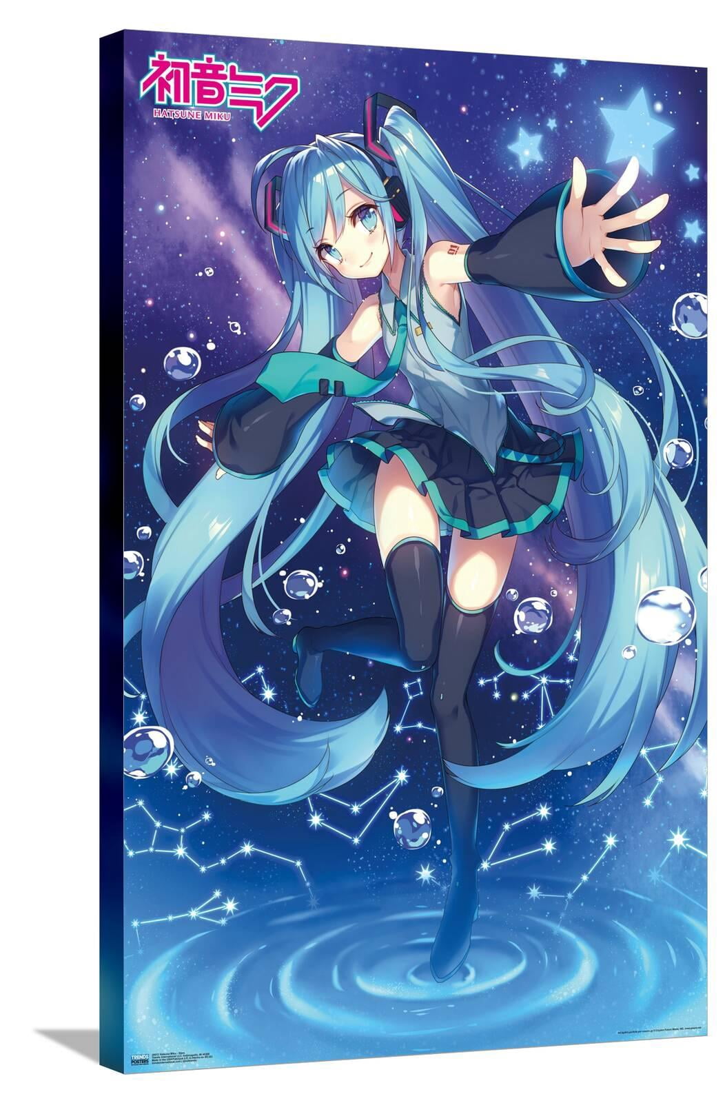Hatsune Miku - Stars Canvas Wall Poster, 22.375" x 34" - Walmart.com