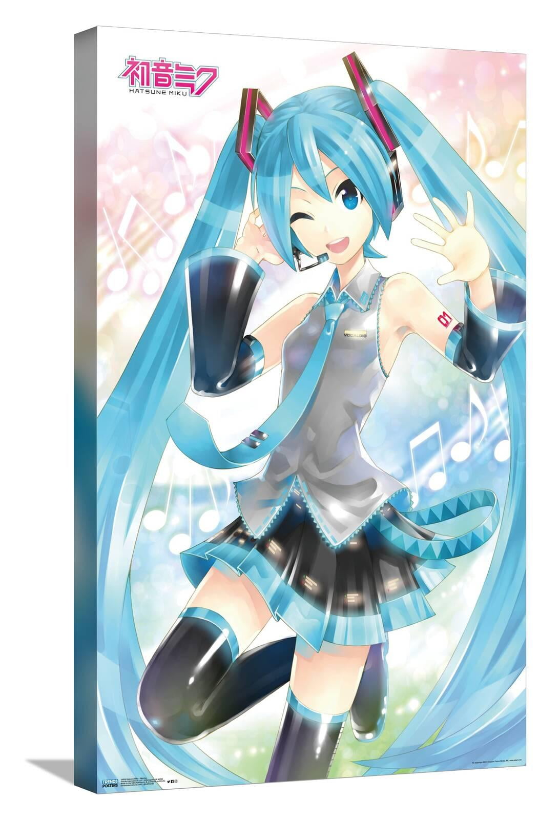 Hatsune Miku - Waving Canvas Wall Poster, 14.725" x 22.375" - Walmart.com