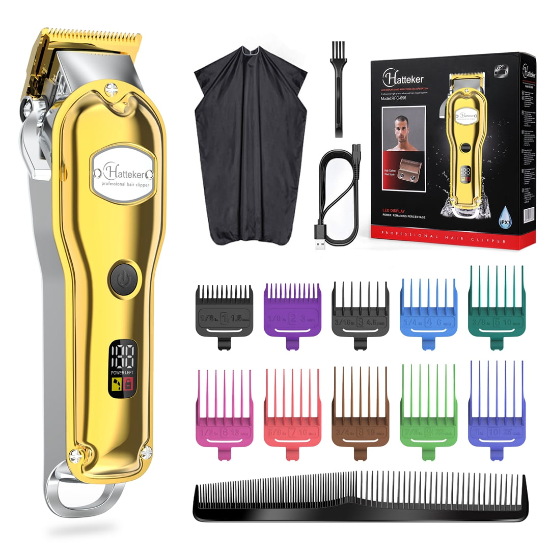 Hatteker Professional Hair Clipper, Cordless Men's Hair Trimmer with ...