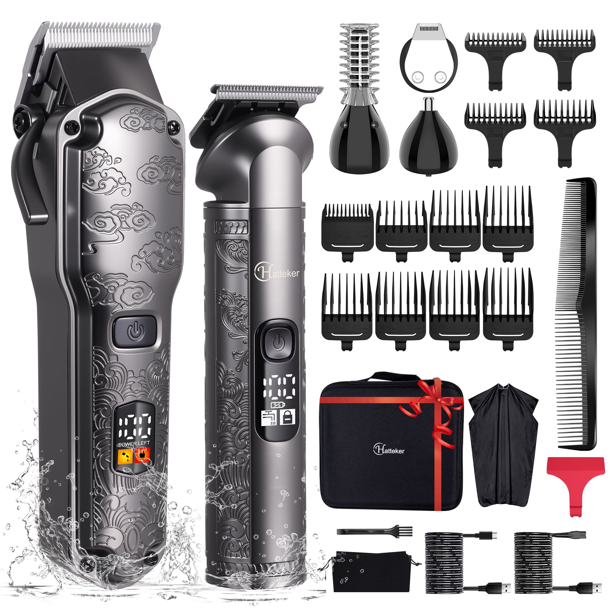 Hatteker Professional Hair Clippers + 4 in 1 Beard Trimmer for Men ...