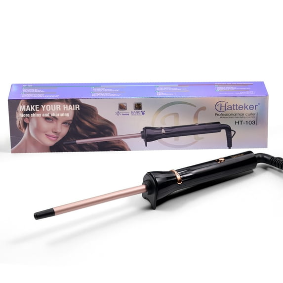 Hatteker curling iron, 9mm small curling iron, ceramic curling iron ...
