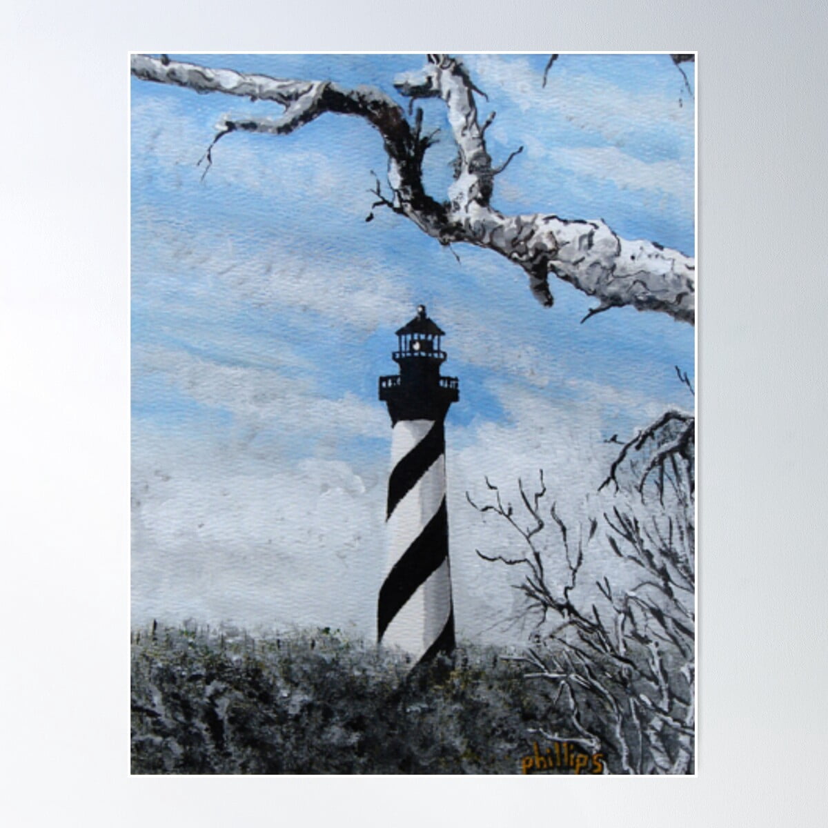 Hatteras Lighthouse Poster Wall Art, Modern Wall Decor For Living Room ...