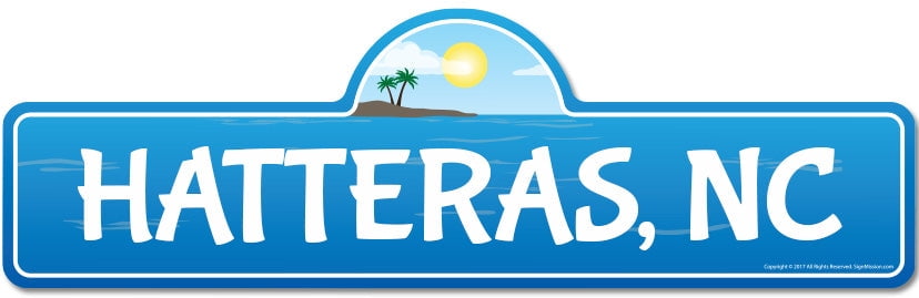 Hatteras NC North Carolina Beach Street Sign | Indoor/Outdoor | Surfer ...